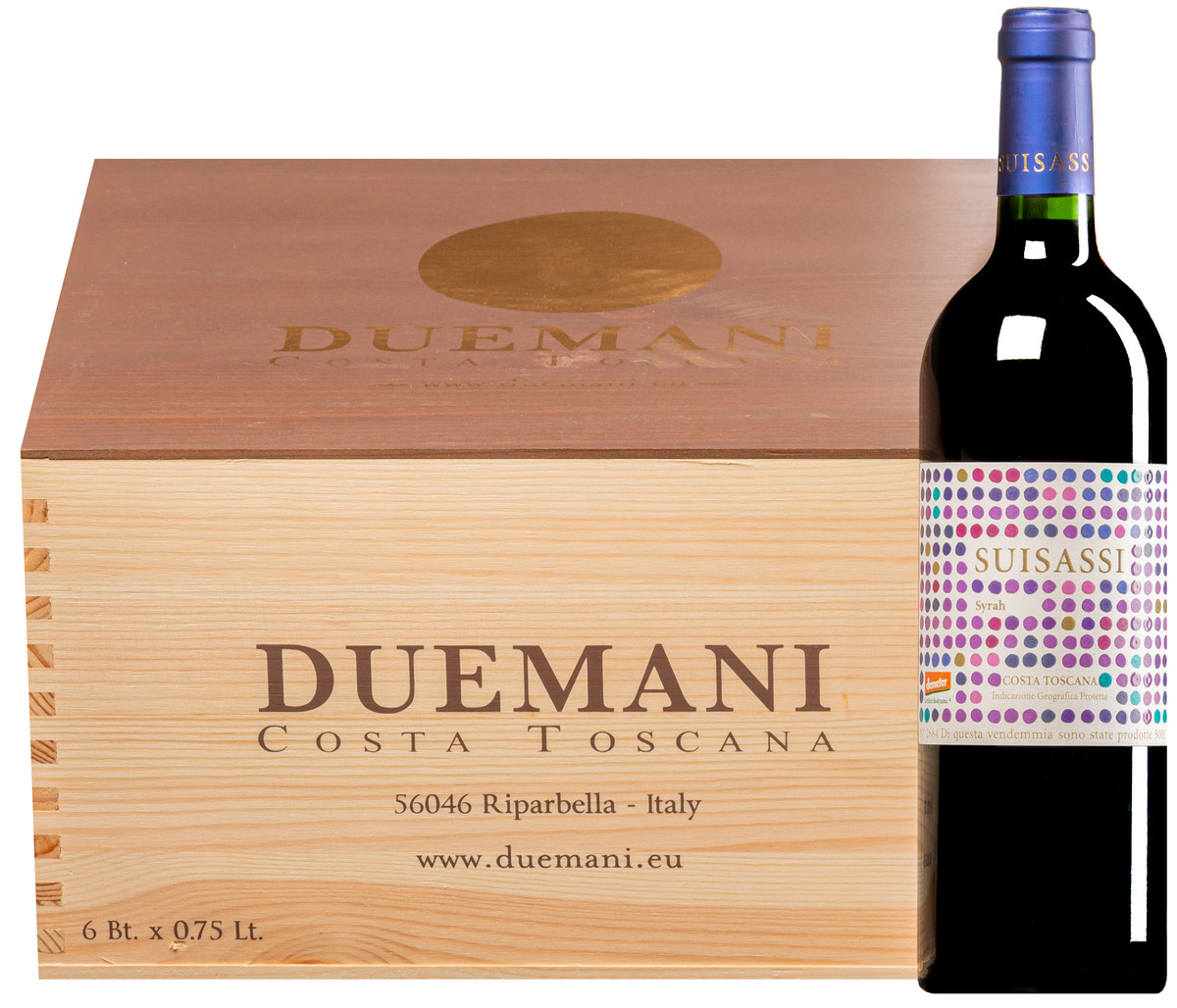 "SUISASSI" Syrah Rosso Costa Toscana IGP 2018 (BIO) 6 Flaschen in Original-Holzkiste | Toskana ...